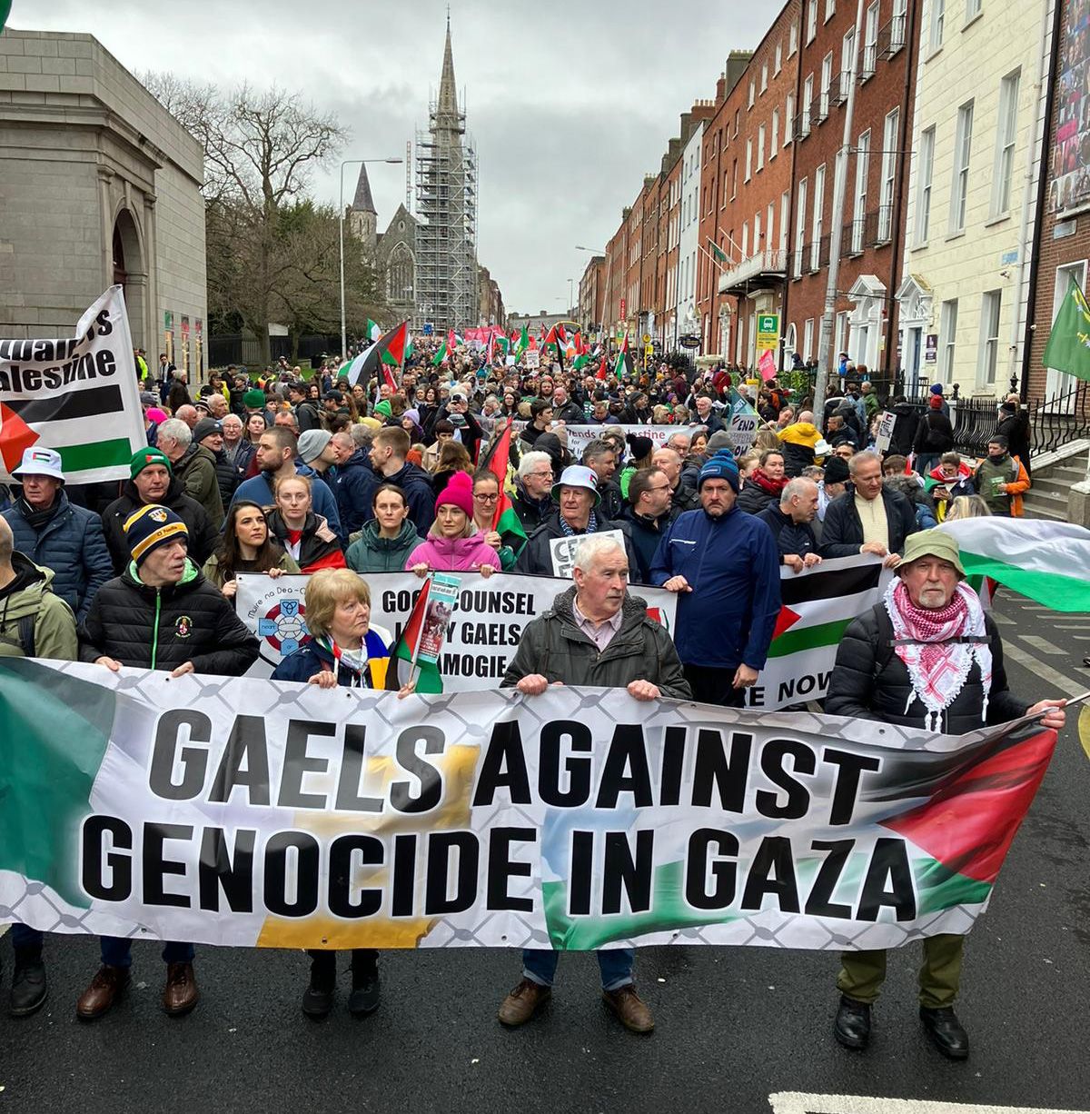 Antrim Gaels attend massive pro-Palestinian march in Dublin