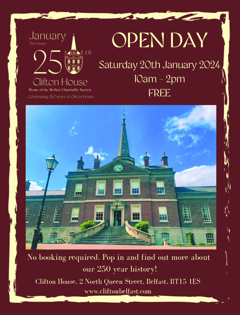 Celebrating 250 years of Clifton House with Open Day this Saturday