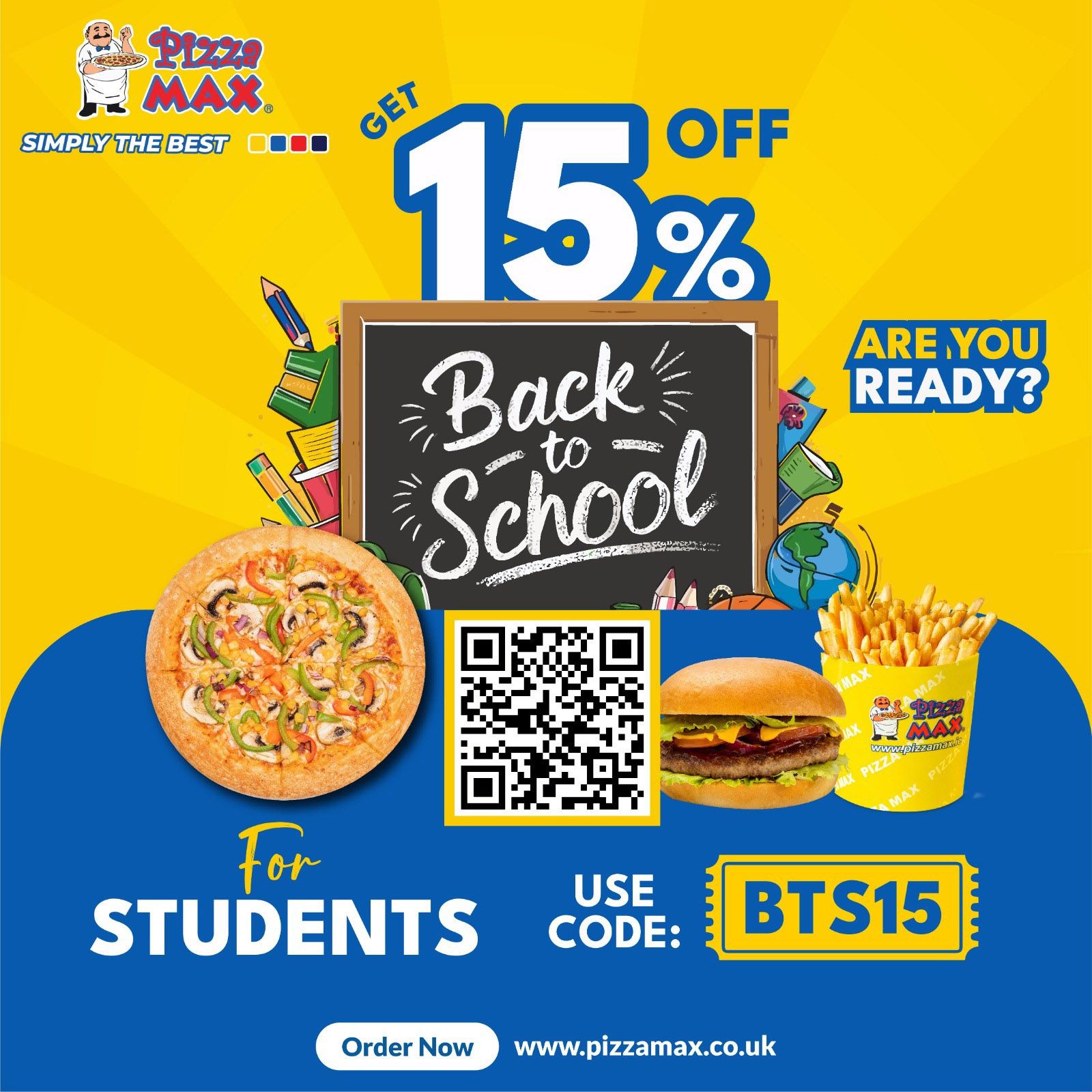 ATTENTION STUDENTS: 15 per cent off pizzas at Pizza Max