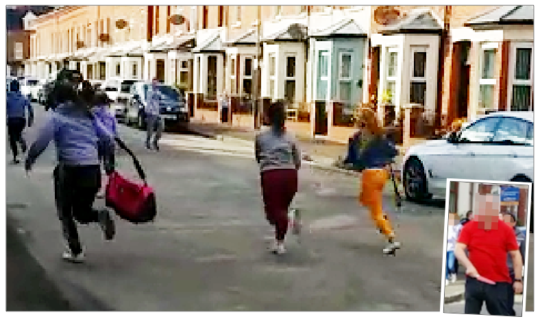 Extraordinary scenes as knife-wielding girl-gang invades a North ...